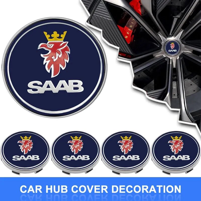Сааб (SAAB) автомобильных колпачков для ступиц 4 шт/60 мм
