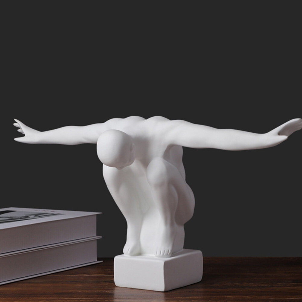 Статуэтка Из Резины Скандинавский Стиль Белый Цвет 45X20X19 5Cm