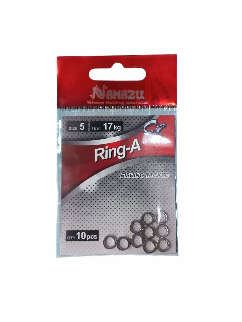 Заводное кольцо Namazu RING-A, цв. Cr, р. 5 ( d=7 mm), test-17 кг (уп.10 шт)/2000/3000/1000/