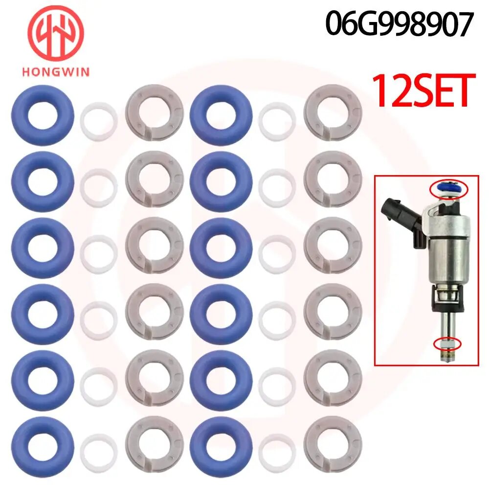12 компл. 06G998907 для Volkswagen Beetle Cabrio VW Golf Passat Scirocco Tiguan 06J998907 06H998907A уплотнение топливной форсунки 06G 998 907
