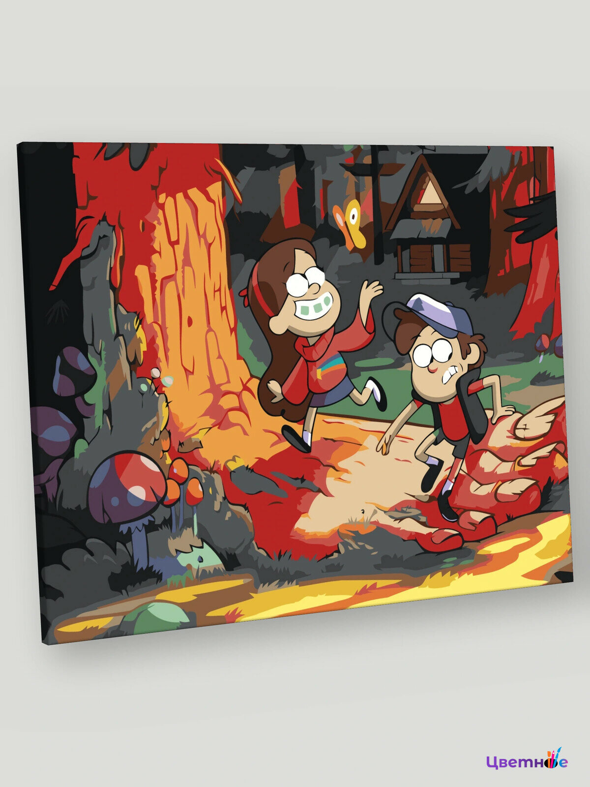 Картина по номерам на холсте с подрамником "Gravity Falls Гравити Фолз: Мейбл и Диппер" Раскраска 40x50 см, Мультфильмы