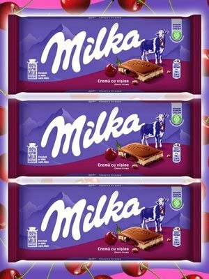 Шоколад Milka Cherry Cream — молочный шоколад с вишнёвой начинкой, Германия 3 шт по 90 гр