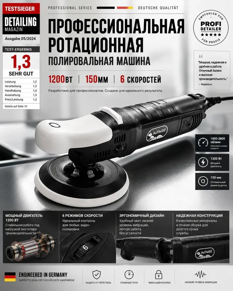 Полировальная машинка для автомобиля Autiwoz W02PO59