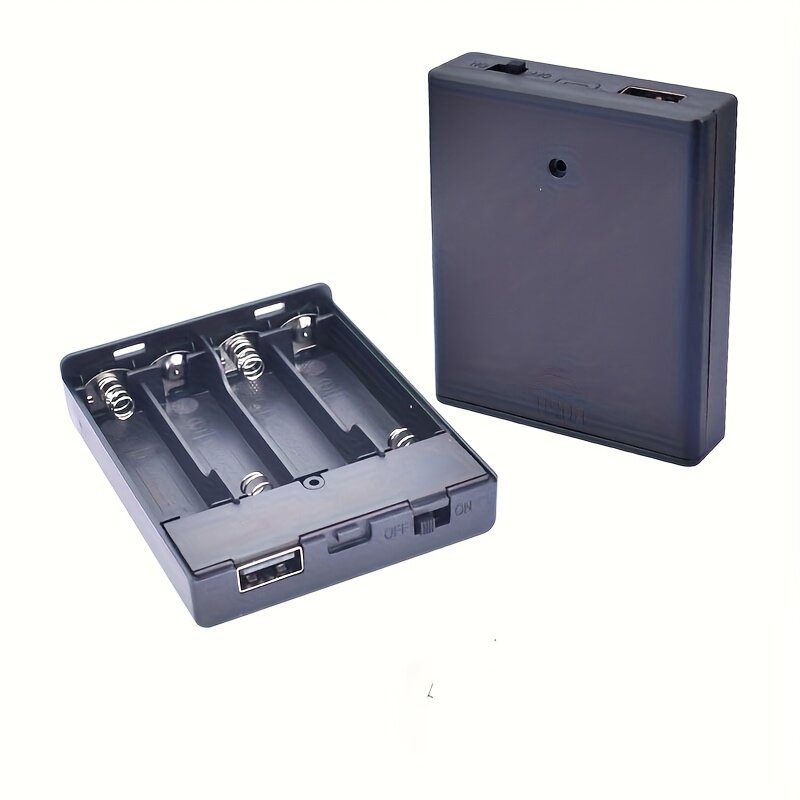 Батарейный отсек USB 6В на элементы AA, черный, для игрушек и лент освещения, без батареек