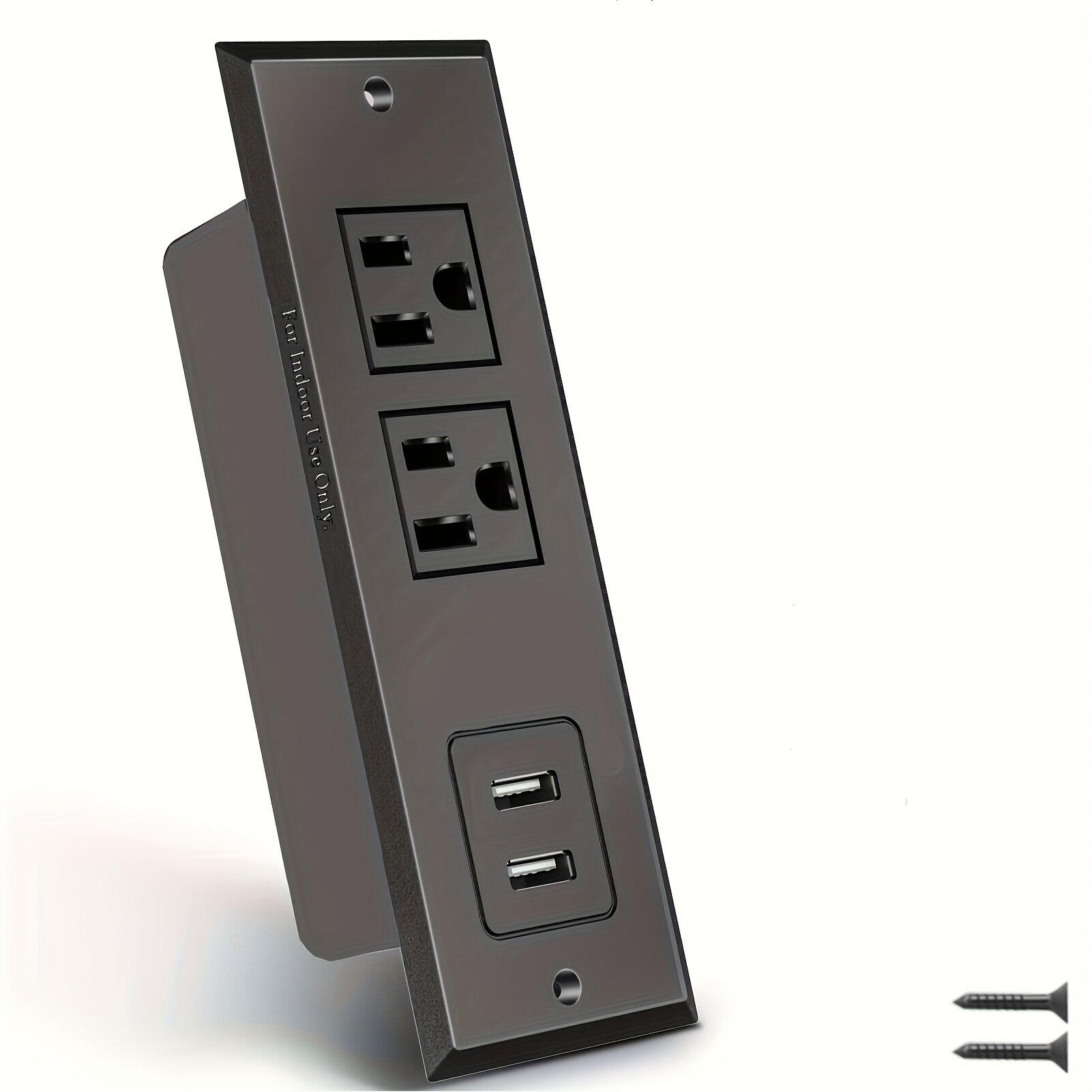 Скрытая настольная огнестойкая розетка с USB, 2 розетки + 2 USB-порта, американская вилка, для столов, шкафов, спален, диванов, столешниц, офисная зарядная станция, черная