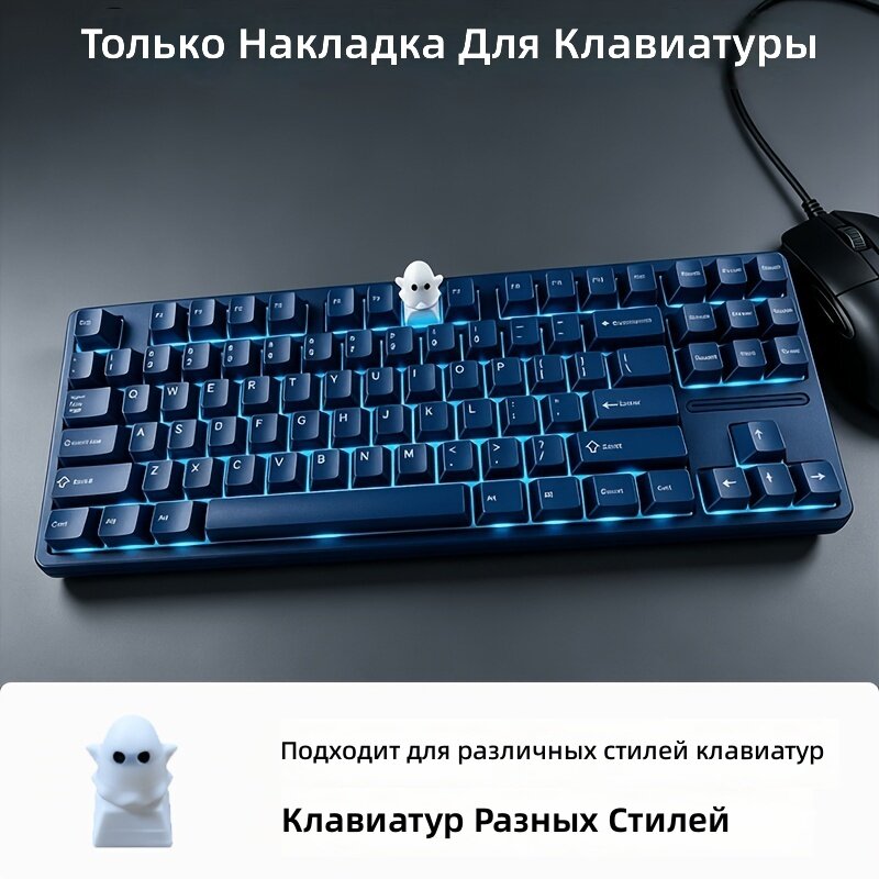 Клавиатура беспроводная с матовыми колпачками, высокопрозрачные символы, мягкая подсветка без бликов, три режима подключения, белый цвет