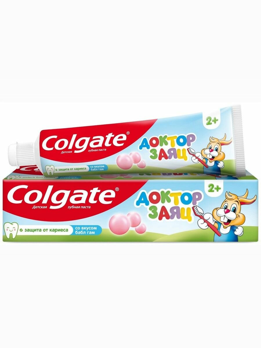 Colgate Зубная паста детская Доктор Заяц со вкусом жвачки 2+, 50мл