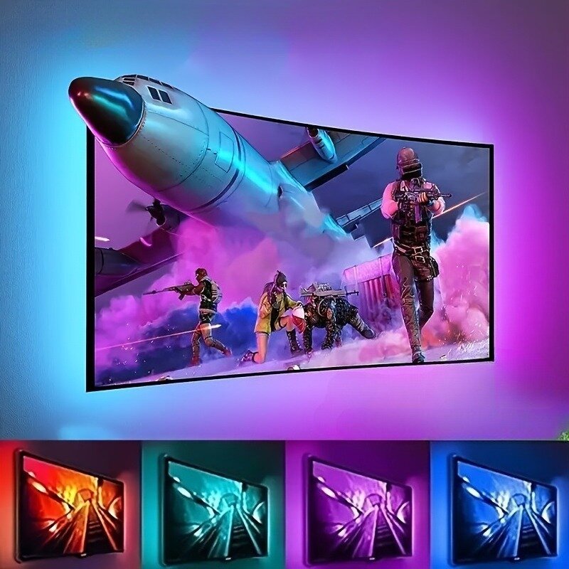 Автомобильная оптоволоконная светодиодная лента RGB USB, 7 в 1, 958 светодиодов, без батареек, разноцветная, 4 м, для вечеринок, бара и домашнего декора