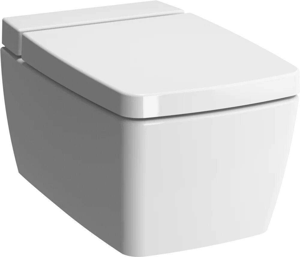 Унитаз подвесной VitrA Metropole Rim-Ex 7672B003-1686 с микролифтом, безободковый, без бачка, антивсплеск, фарфоровый, белый, глянцевый, прямоугольный, сиденье для унитаза в комплекте