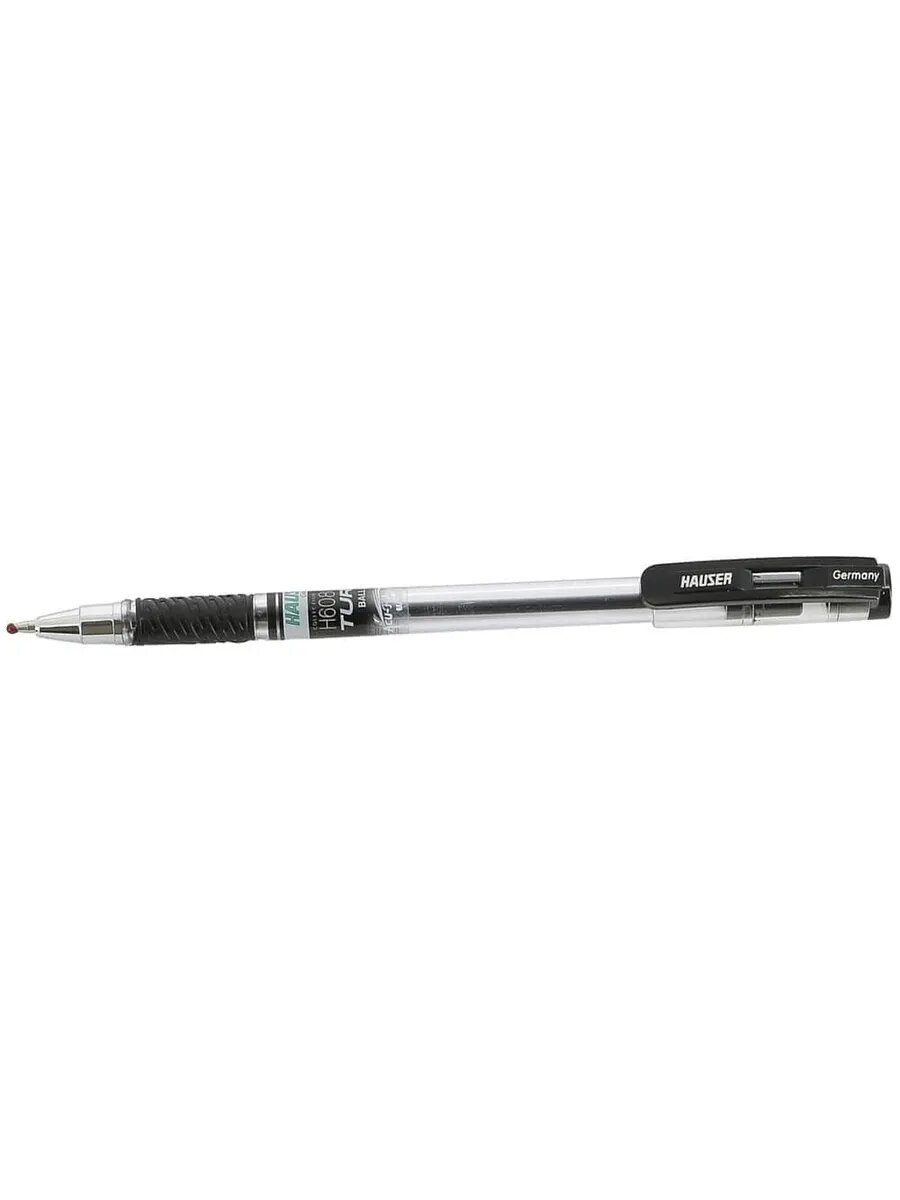 Ручка шариковая hauser turbo черная пластиковая 12 шт
