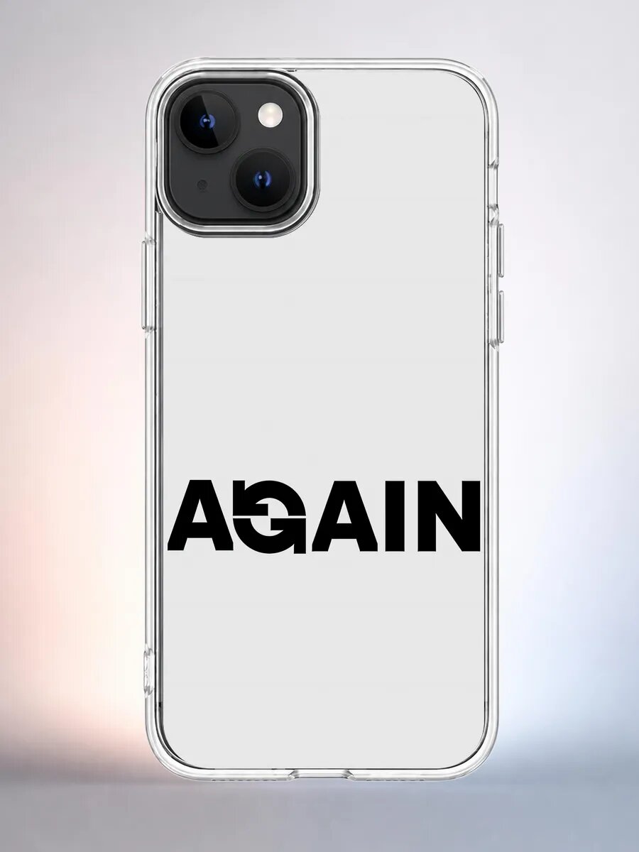 Чехол iPhone 13 AGAIN типографика y2k Indie sleaze