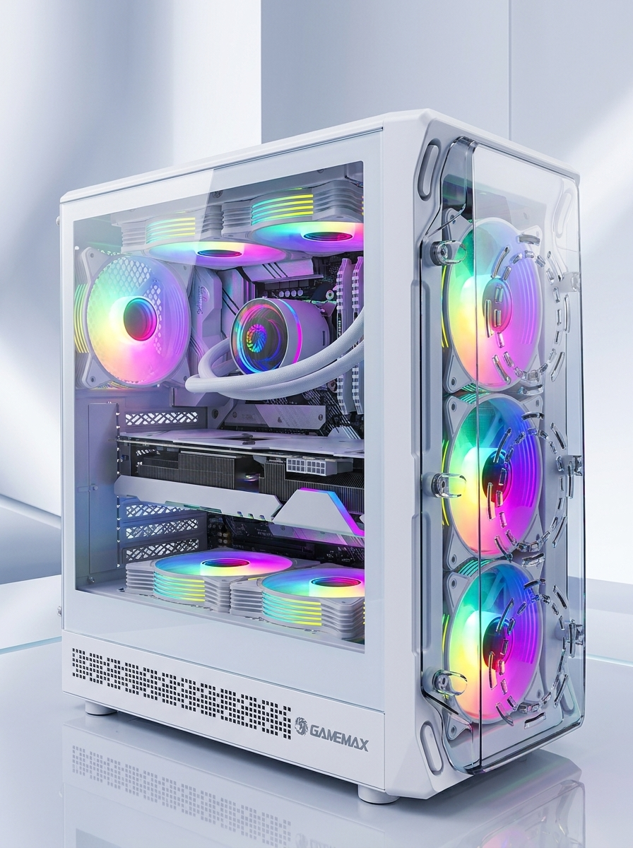 Корпус для ПК GAMEMAX StarLight 2 AW StarLight 2 AW Midi-Tower закаленное стекло USB Type-C 6*120мм ARGB
