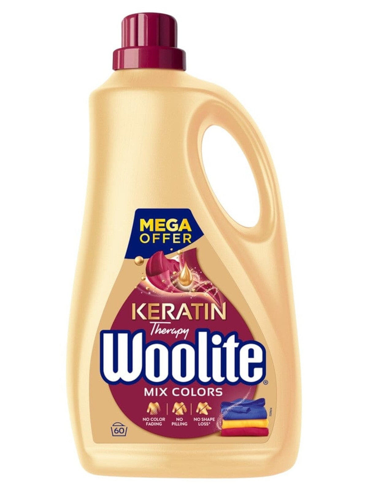 Гель для стирки Woolite Keratin Therapy Mix Colors 3.6л (применение: для цветного белья)