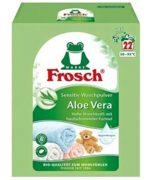 Frosch Sensitiv Aloe Vera Концентрированный стиральный порошок для цветного белья Алоэ Вера, 1450 гр на 22 стирки