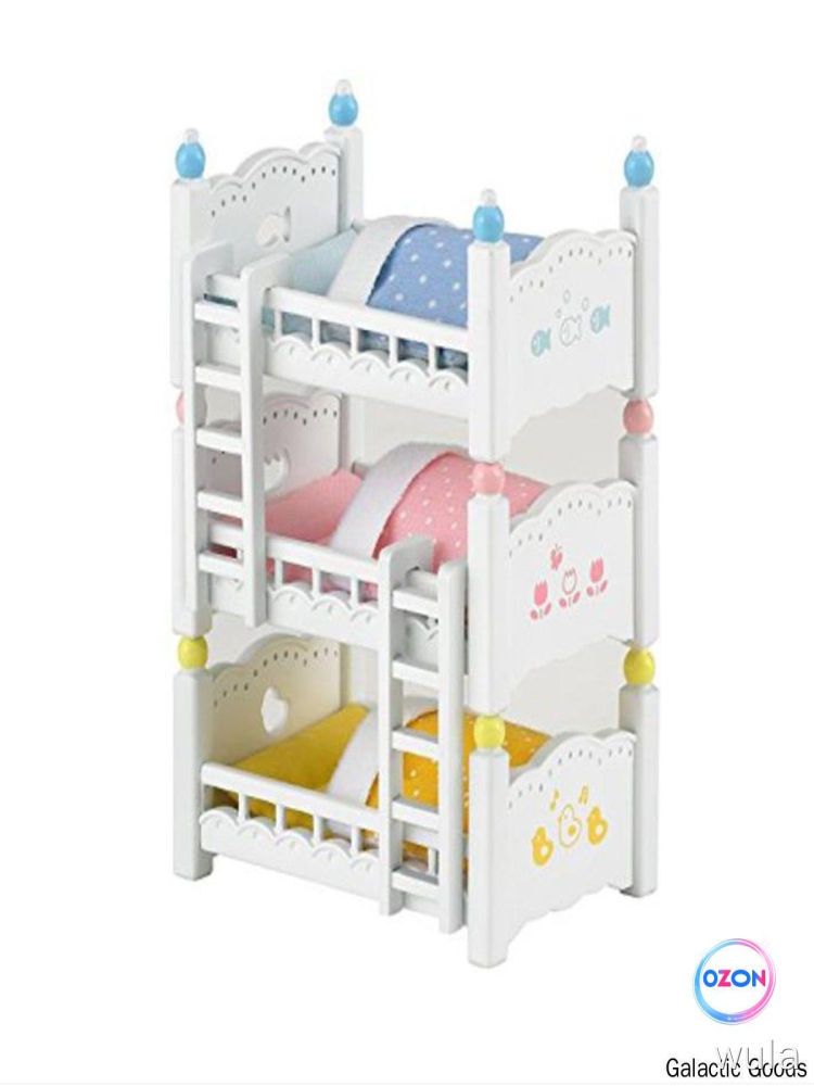 Набор мебели Sylvanian Families 4448 с трехъярусной кроватью из ABS пластика, разноцветный