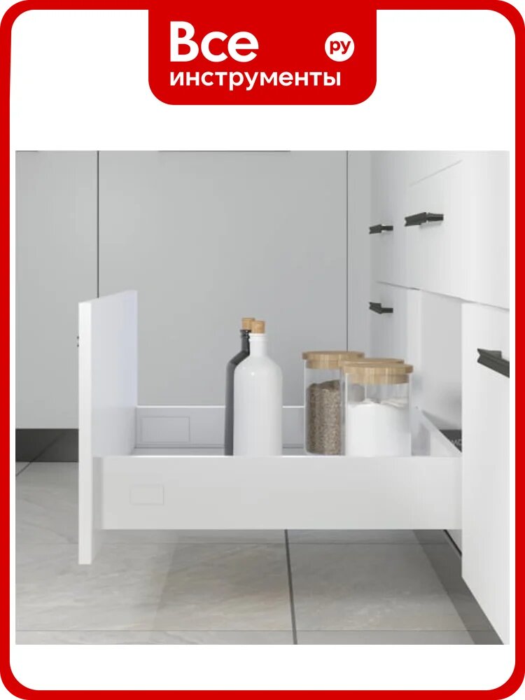 Комплект ящика MAKMART Некст/Next 3D_M Soft H=95, L=400, отделка белая M-NXT. KMD.400. WH