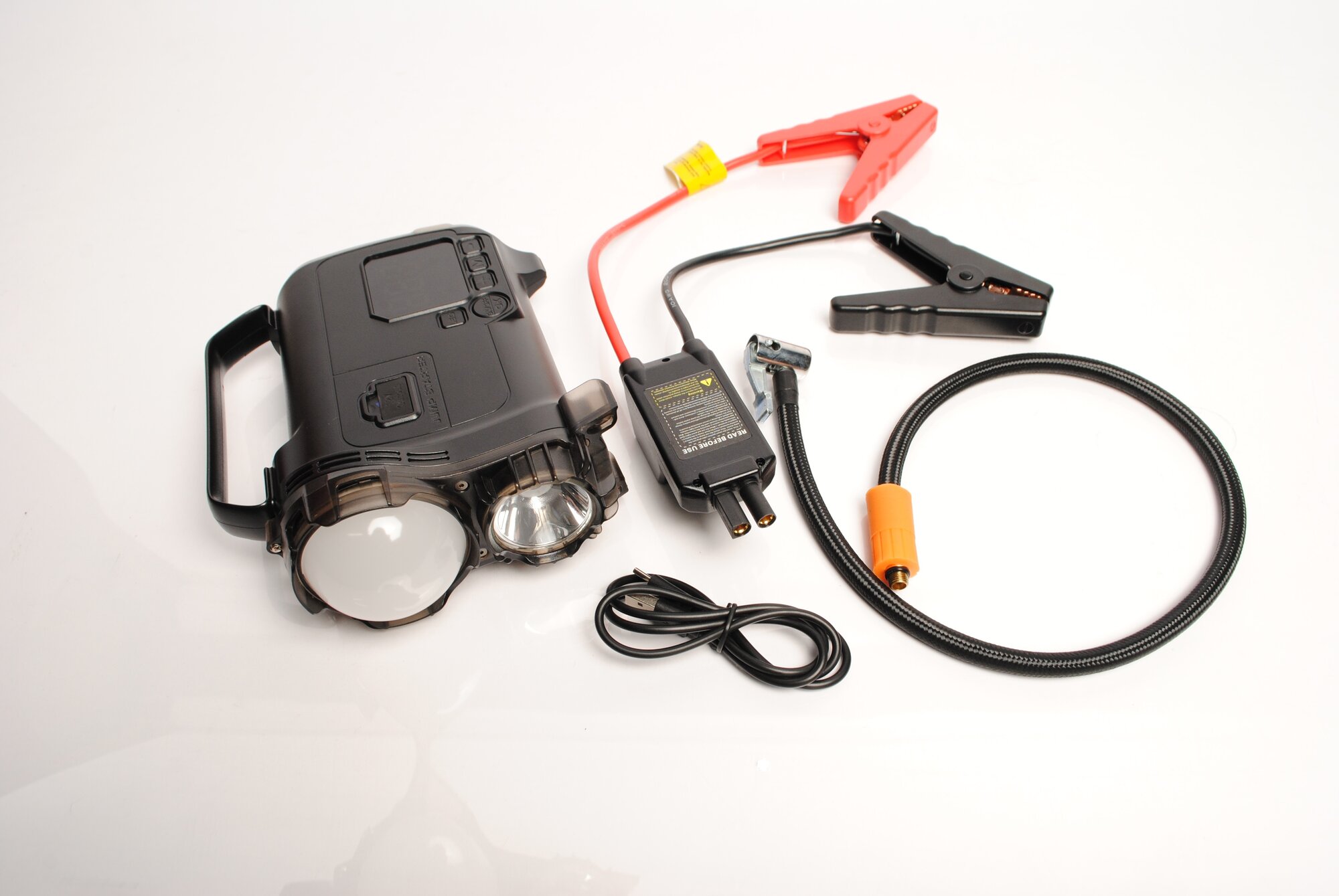 4 в 1 Пусковое устройство Jump Starter, компрессор, фонарик и powerbank GL992 Powertec