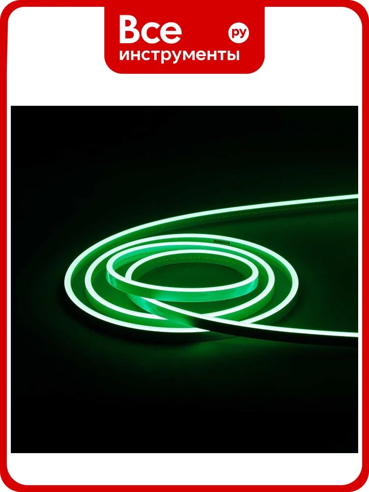 Гибкий неон MAKSILED 5 м, 10Вт/м, 24В, 6мм, зеленый ML-NF-SIL-6mm-L50-24V-Green