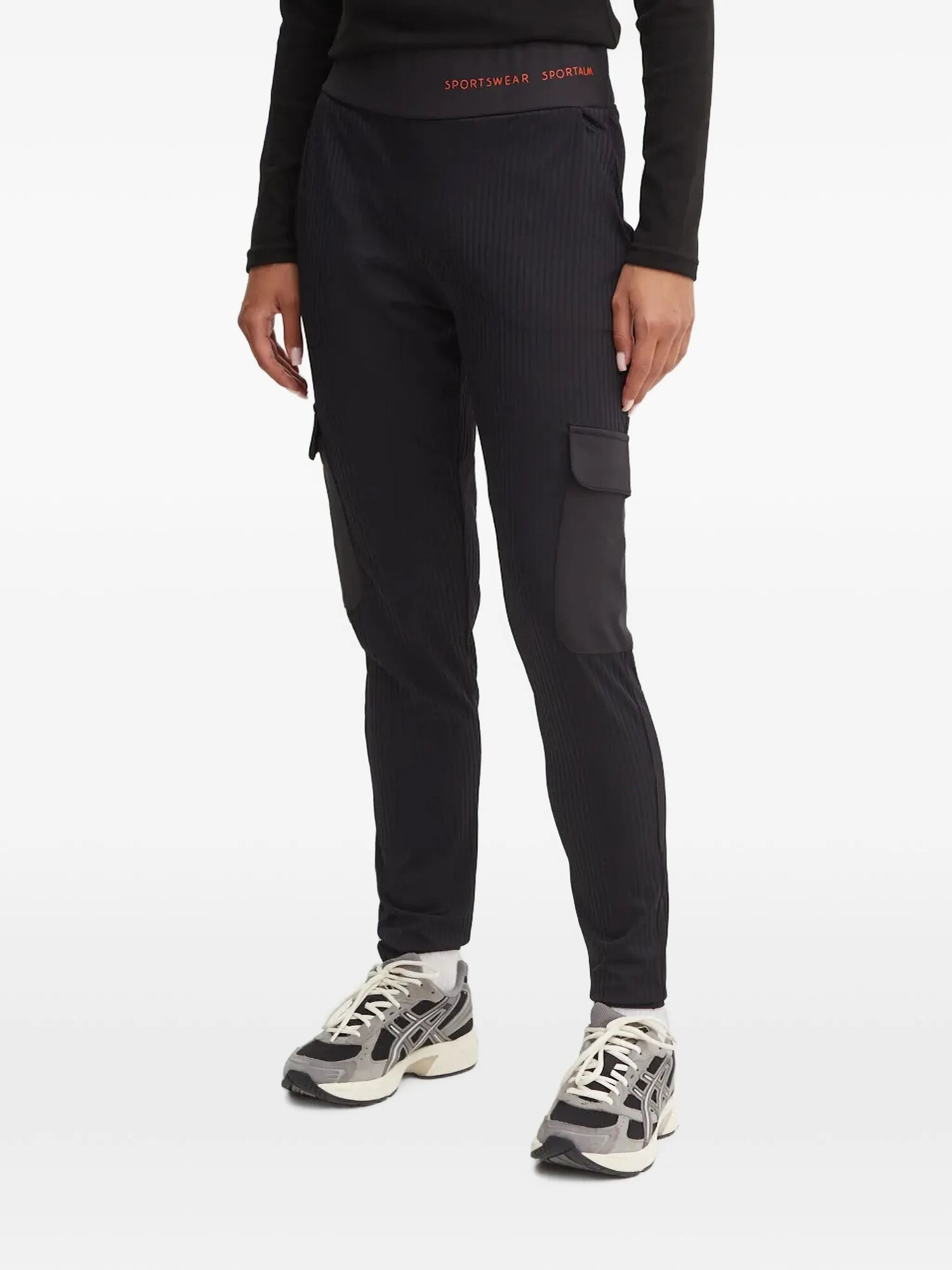 Брюки Sportalm Ribbed-knit cargo pants