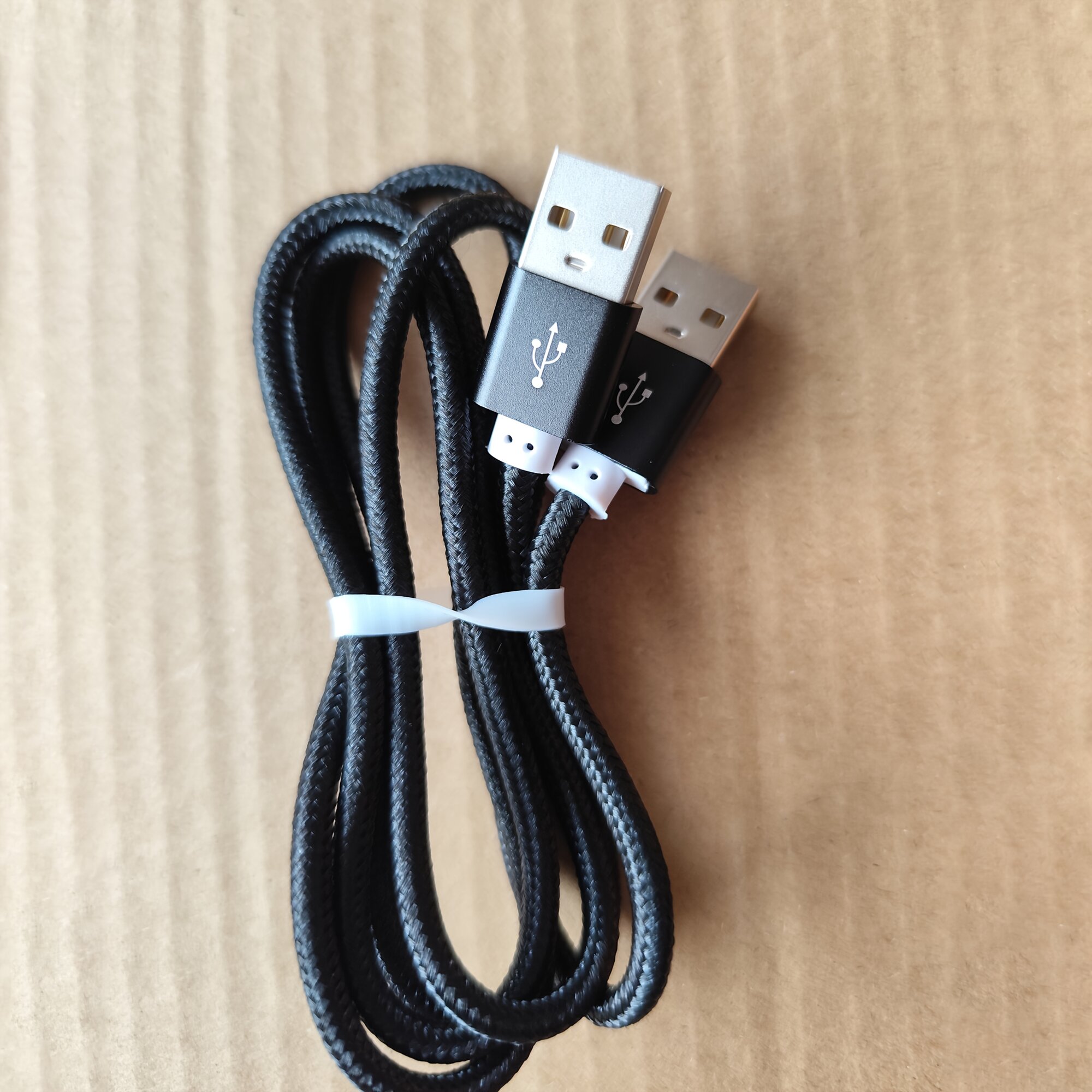 Кабель удлинитель USB-A на USB-A, плетёный, черный, длина 1,5 м