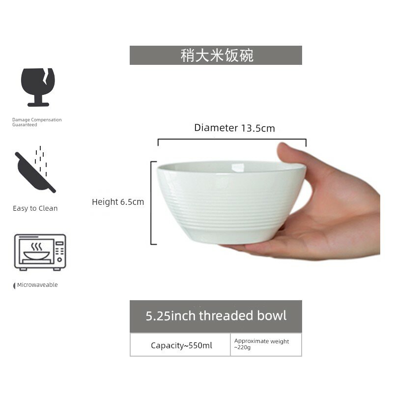 Премиум керамические чашки Jingdezhen 5,25 дюйма с рельефом, набор из 10 шт, ручная работа для домашнего обеда,