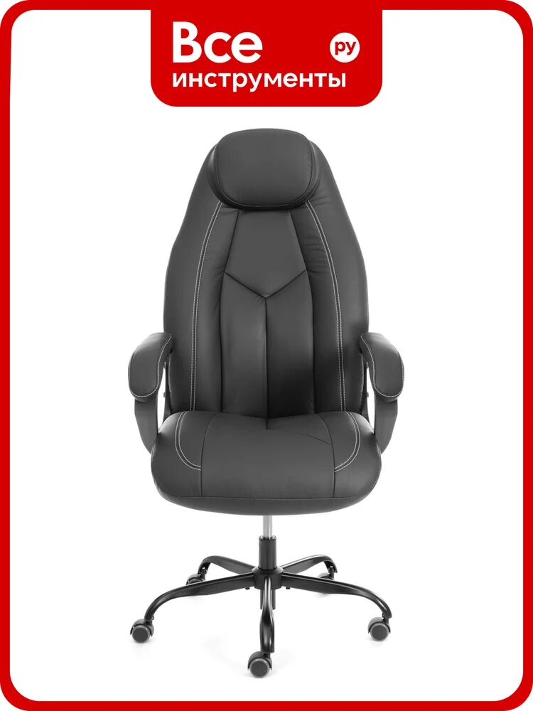 Кресло TetChair Boss metalBL кож/зам, черный, 36-6 25281