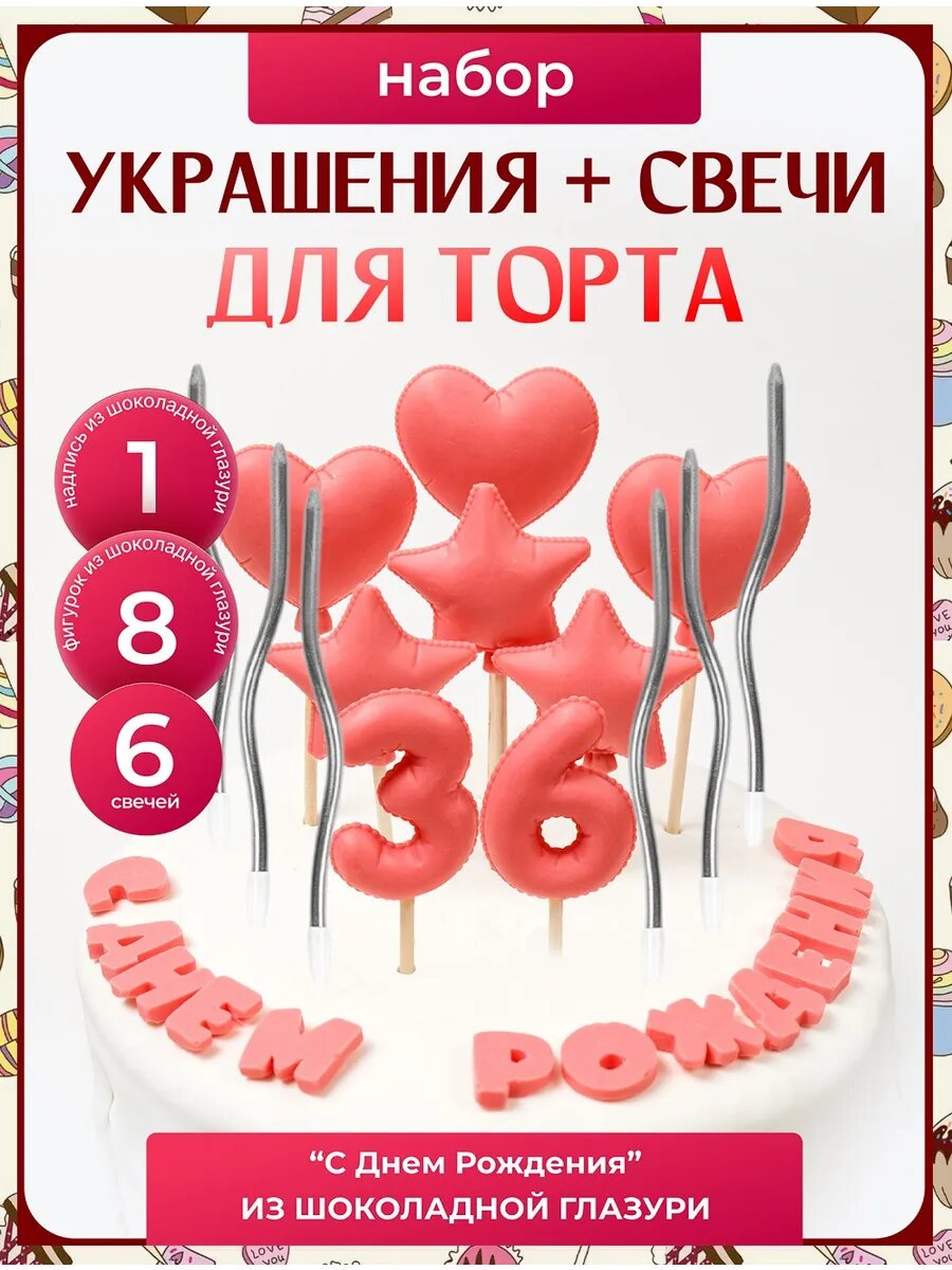 Украшения для торта. Цифра 36