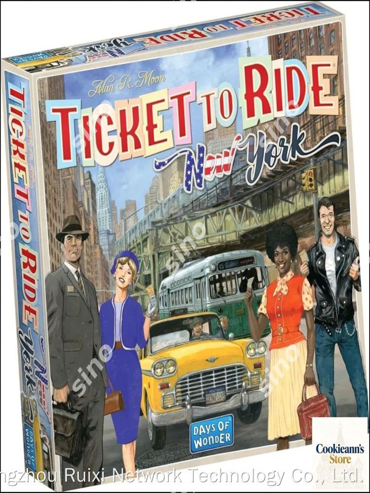 Настольная игра Ticket to Ride New York Alan R. Moon — стратегическая карточная игра для 4-5 игроков, 45 городских карт, 60 минут. Идеально для семейных вечеров и друзей. Настольная игра