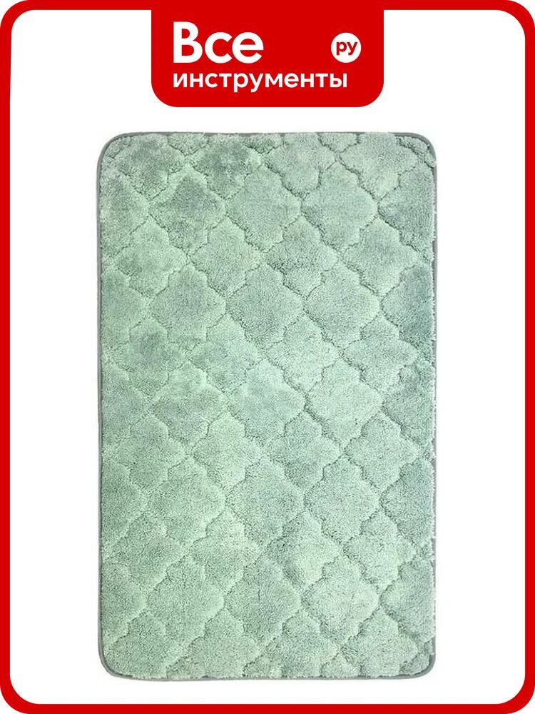 Коврик в ванну Bath Plus Лана 120х70 м/фибра ромб DARK GREEN GR280R
