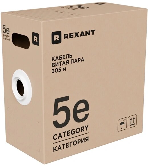 Кабель информационный Rexant 01-0045-R кат.5E U/UTP 4 пары PE внешний 305м черный