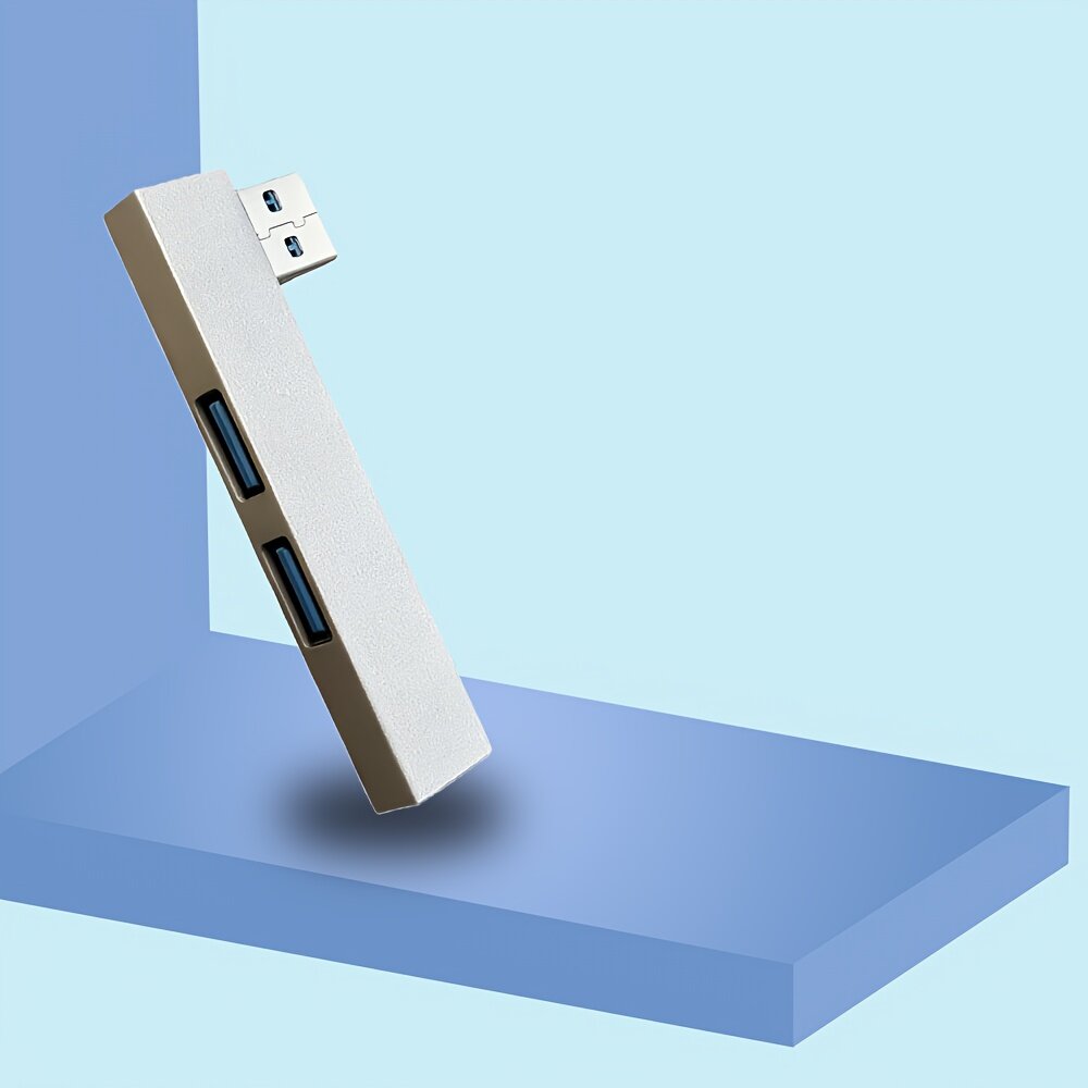 Компактный разветвитель USB-C на 3 порта с угловым штекером для ноутбука