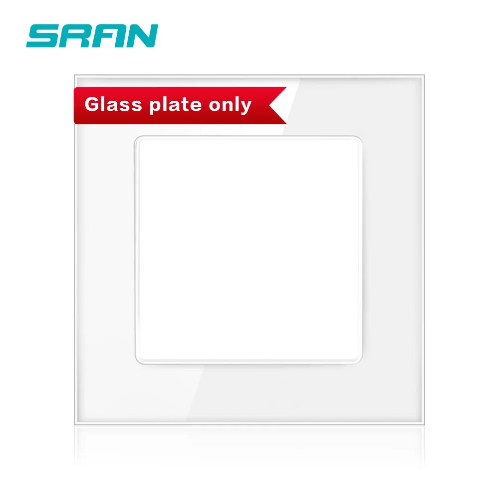 SRAN стеклянная панель для выключателя 86x86 White 86