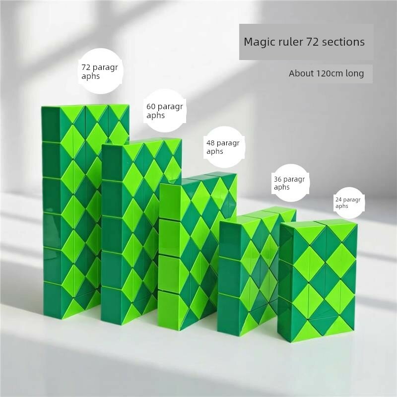 Rubik's Snake 72-сегментный Лесной Зеленый, 1 шт, Обучающая магическая игрушка для детей