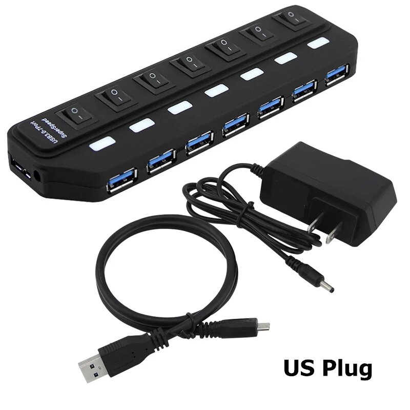USB концентратор IPUMYNO 7 портов with US plug