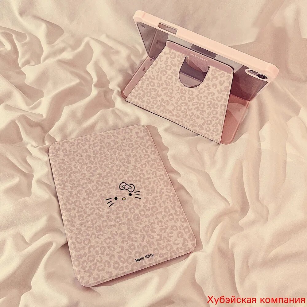 Чехол для iPad Hello Kitty, розовый леопард, с подставкой, ударопрочный, Подходит для Apple Ipad 11(11')A16 2025