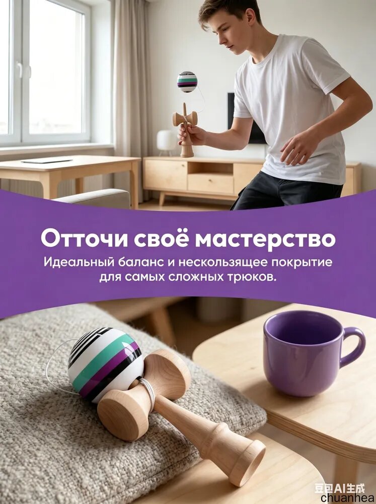 Кендама деревянная 1 шт.