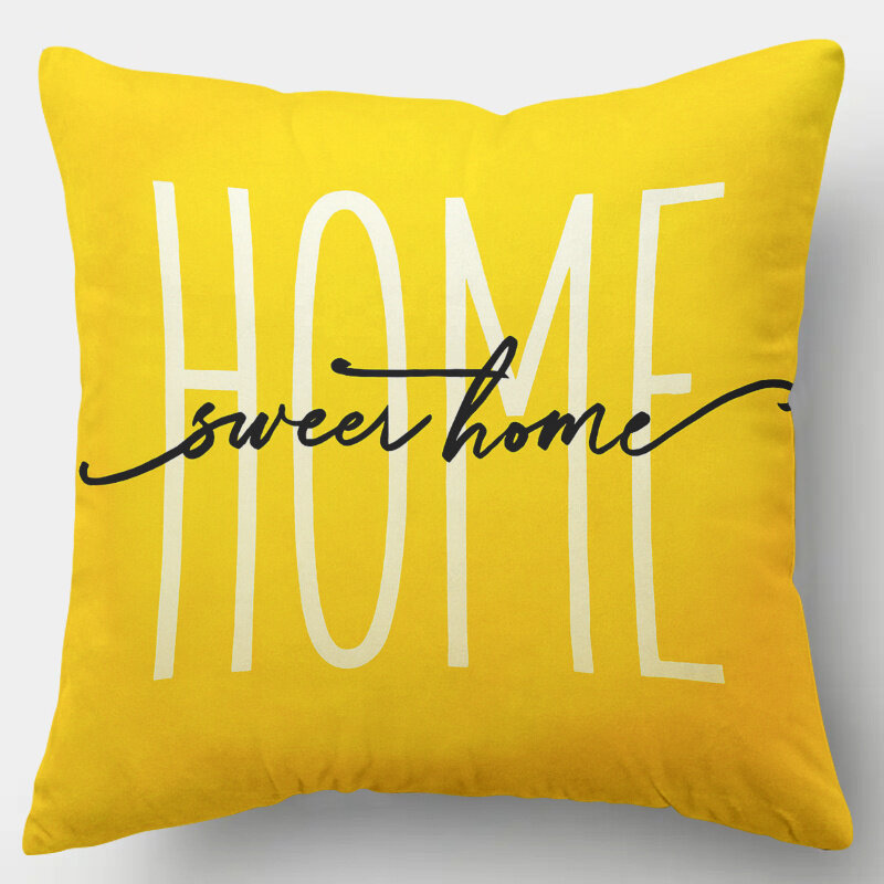 Чехол для подушки 1 шт, 16х16 дюймов, с принтом «Home Sweet Home», праздничный дизайн, со скрытой молнией, двусторонняя печать, для дивана и офиса, без наполнителя