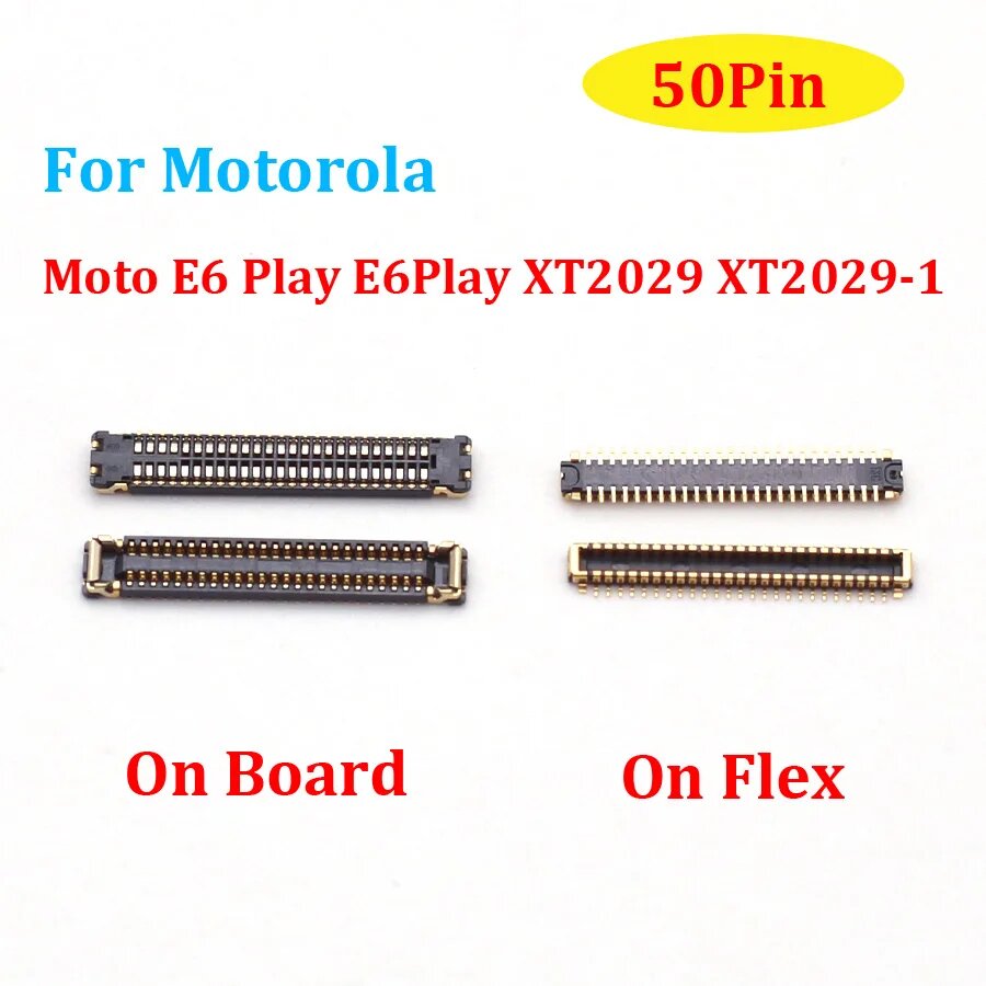 5pcs On Flex, 50-контактный разъем FPC для Moto E6 Play XT2029