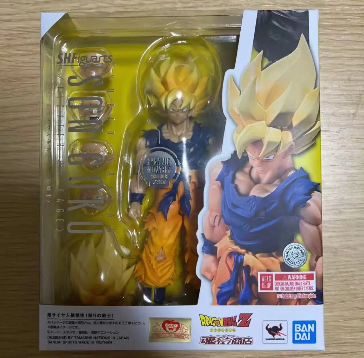 Официальная коллекционная фигурка Bandai SHF Супер Сайян Сон Гоку: Яростный Воин, готовая артикулированная модель, аниме-фигурка, подарок, статуэтка для рабочего стола