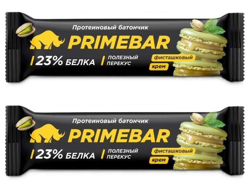 Primebar Protein Bar Батончик глазированный со вкусом Фисташковый крем, 40 г, 2 шт