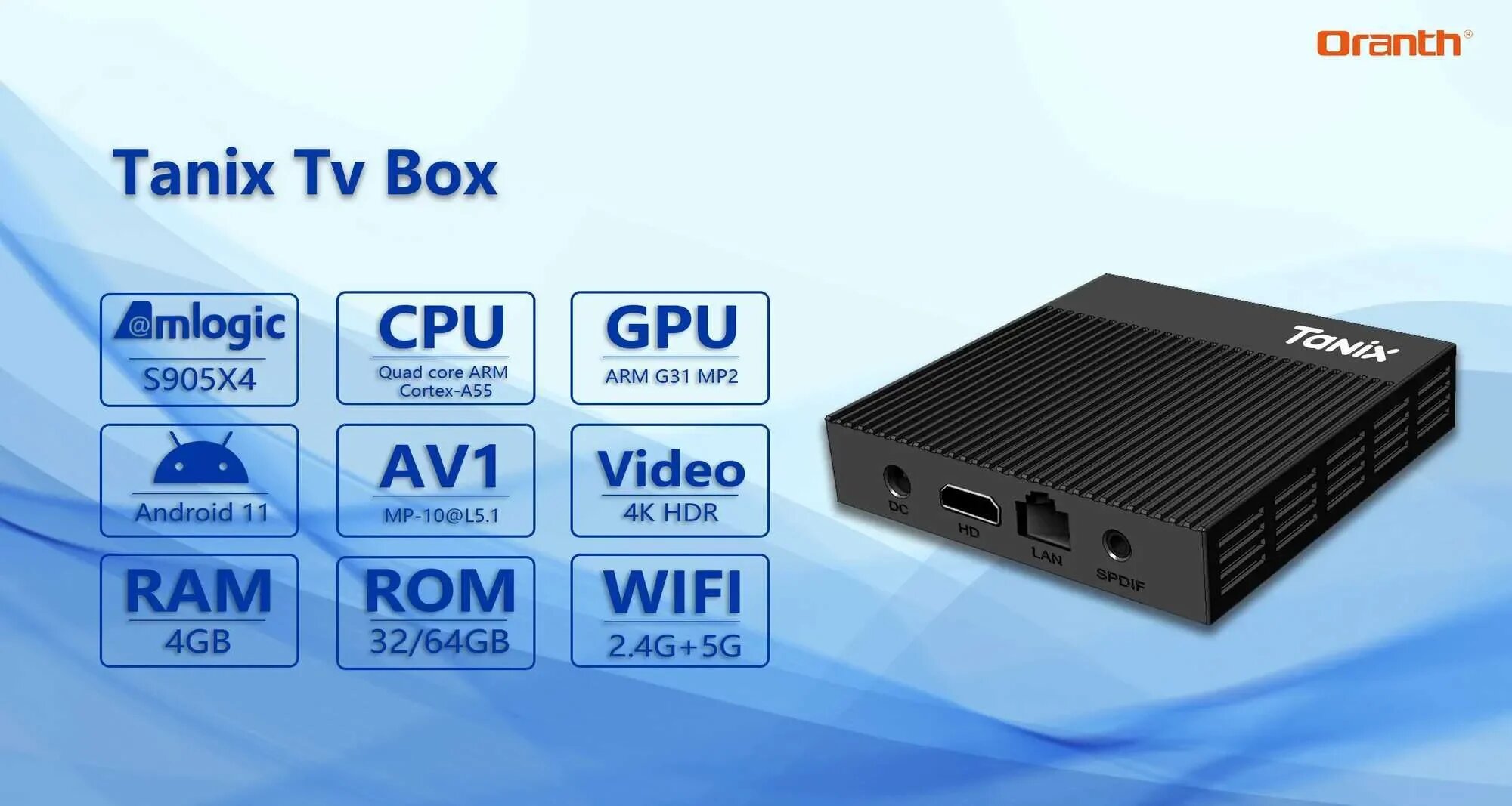 Tanix X4 Smart TV BOX 4ГБ 32/64ГБ Европейская вилка (EU Plug), 4G 64G