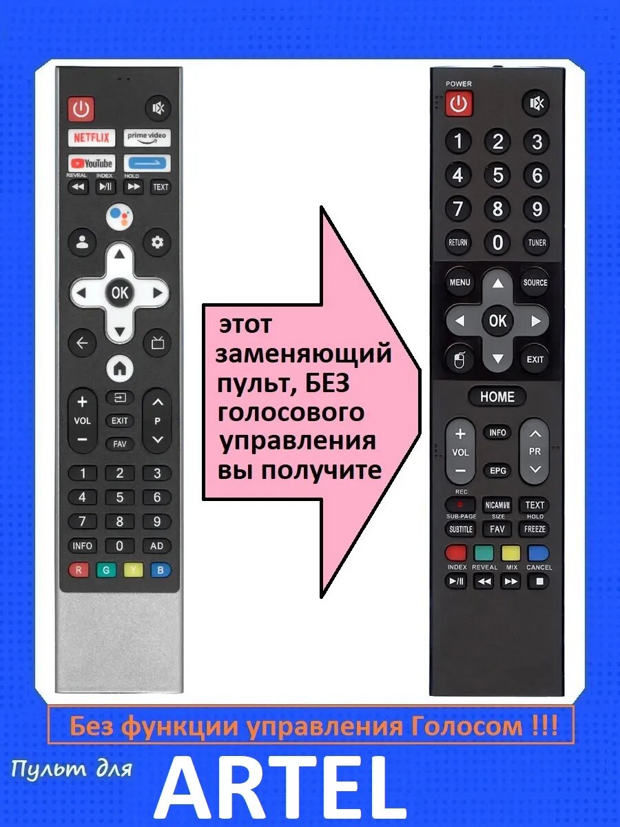 Пульт для Artel 43AU20K, 50AU20K, 55AU20K, 55AU90GS