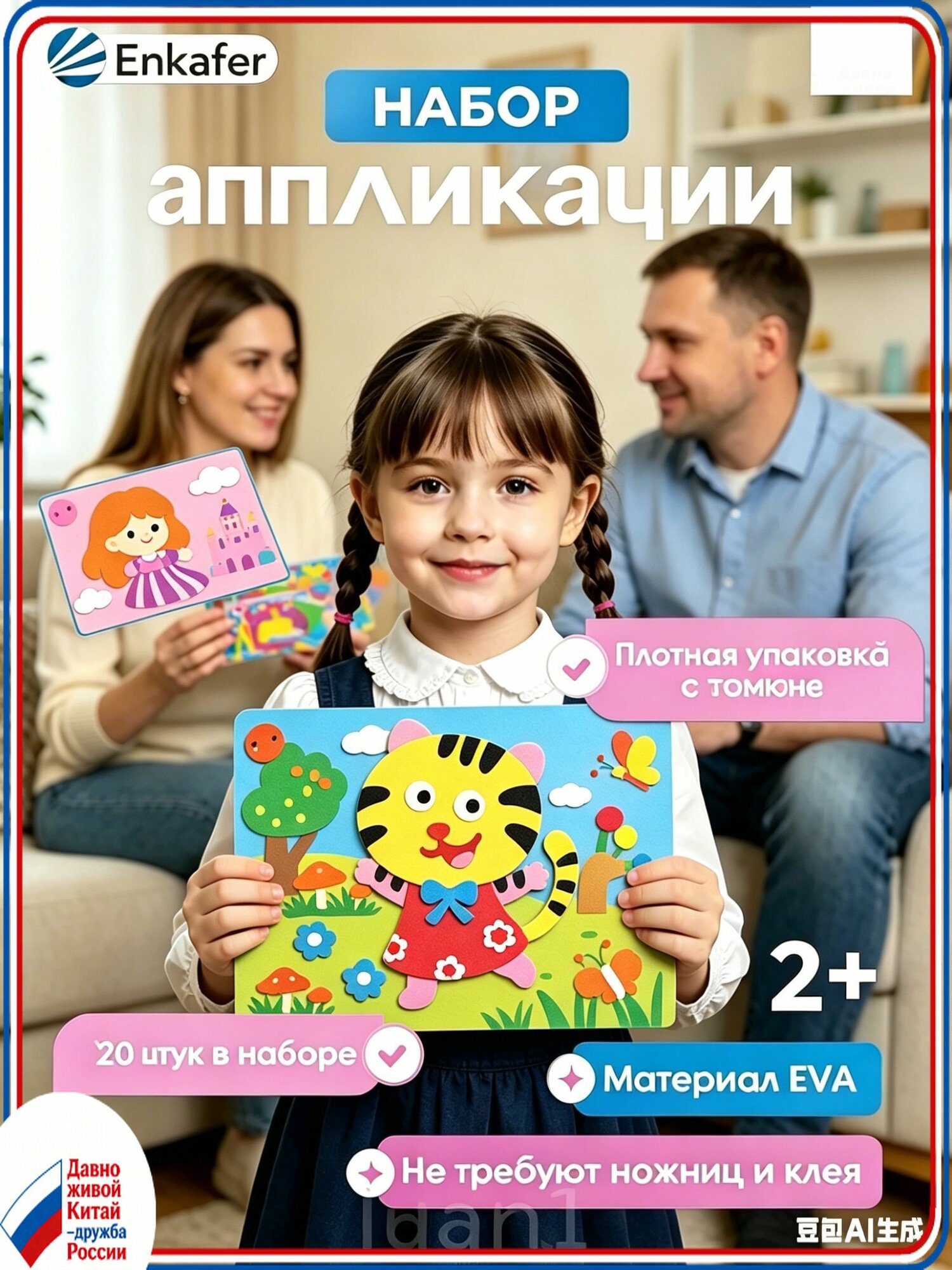 Набор для творчества аппликации 20 штук аппликации для детей наборы для творчества