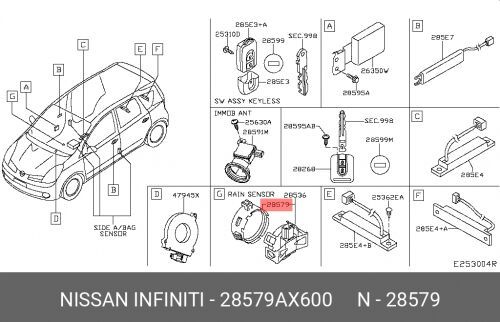 Кронштейн крепления датчика дождя NISSAN MICRA (K12E)