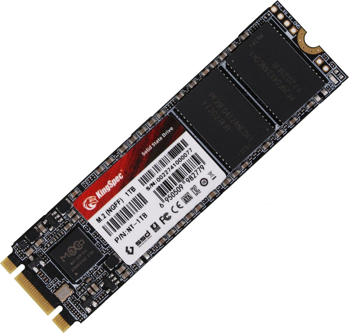 SSD накопитель KINGSPEC NT-1TB 1ТБ, M.2 2280, SATA III, M.2