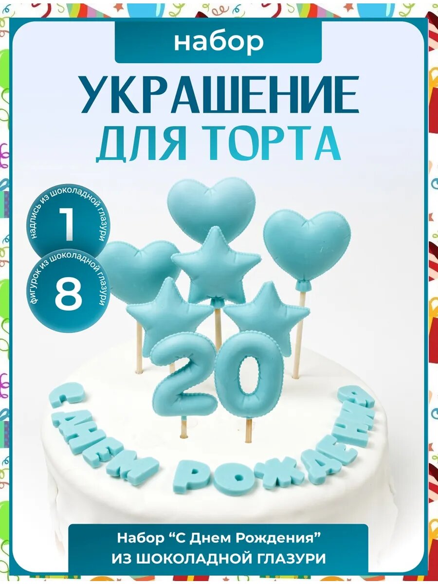 Шоколадные цифры 20 на торт