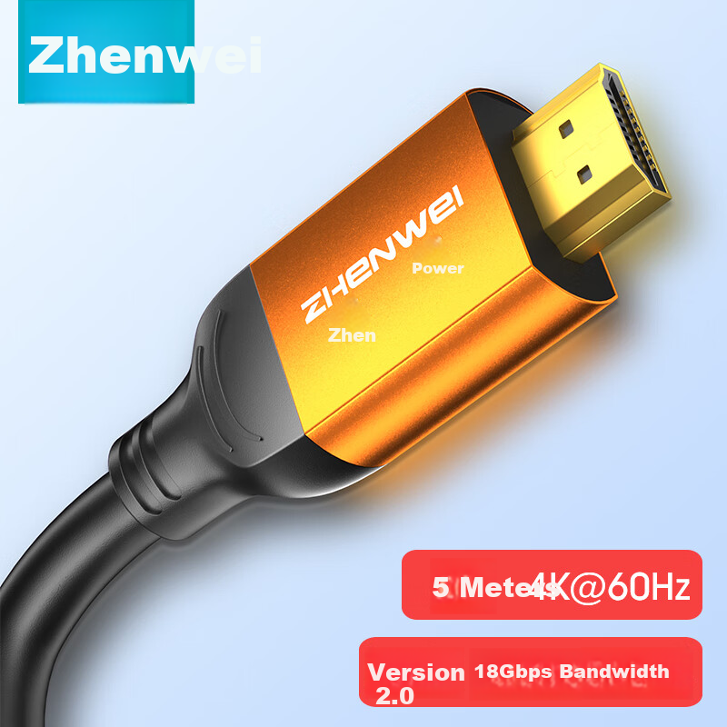 ZHENWEI HDMI 2.0 4K 60Гц цифровой кабель высокой четкости 5 метров для телевизора монитора проектора ноутбука Длина：5