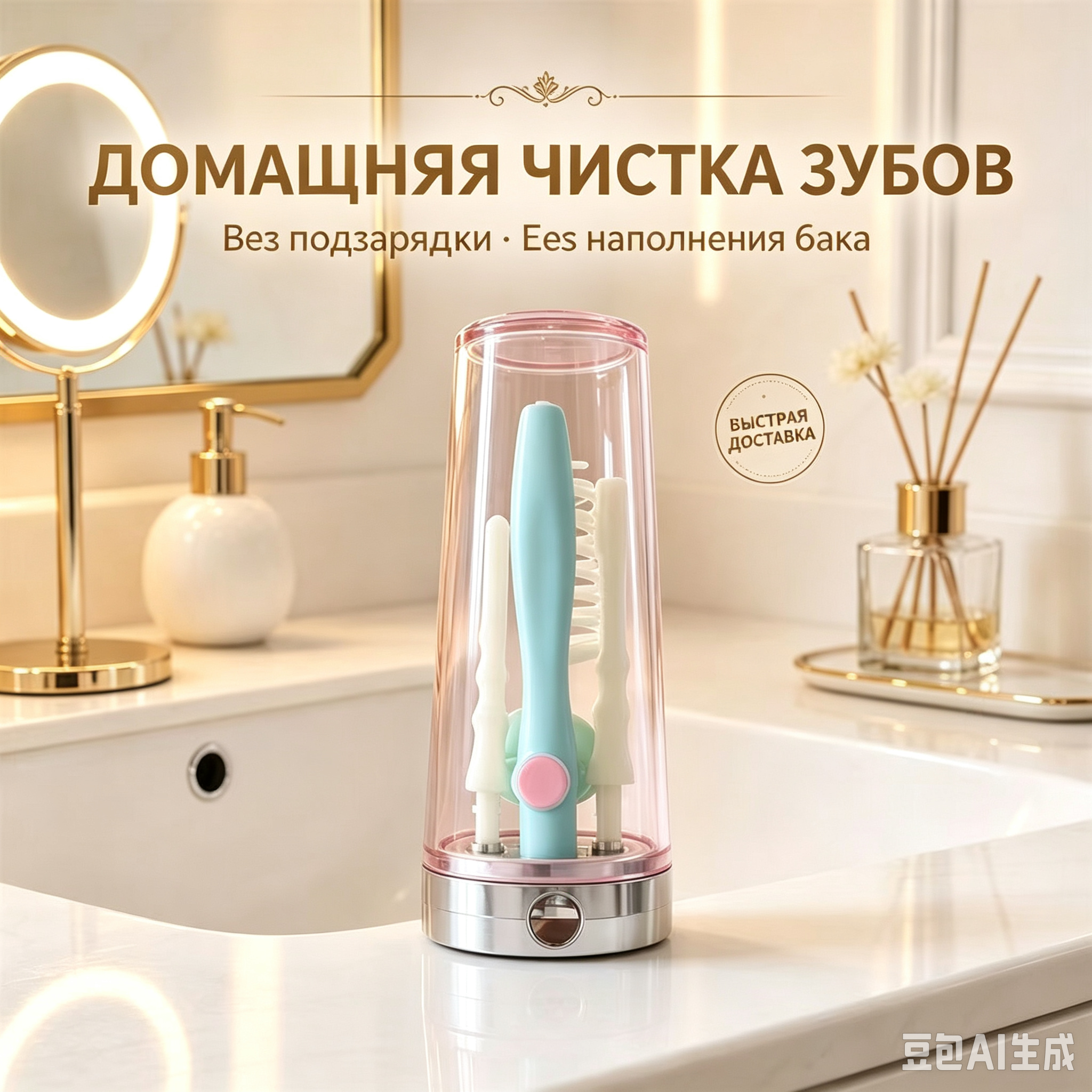 Портативный ирригатор для полости рта с набором насадок и подставкой, телескопический шланг, для всей семьи