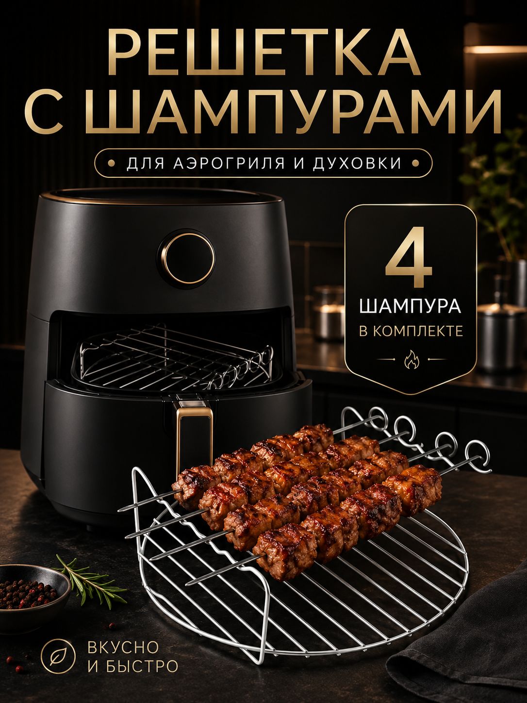 Решетка шампурница для аэрогриля
