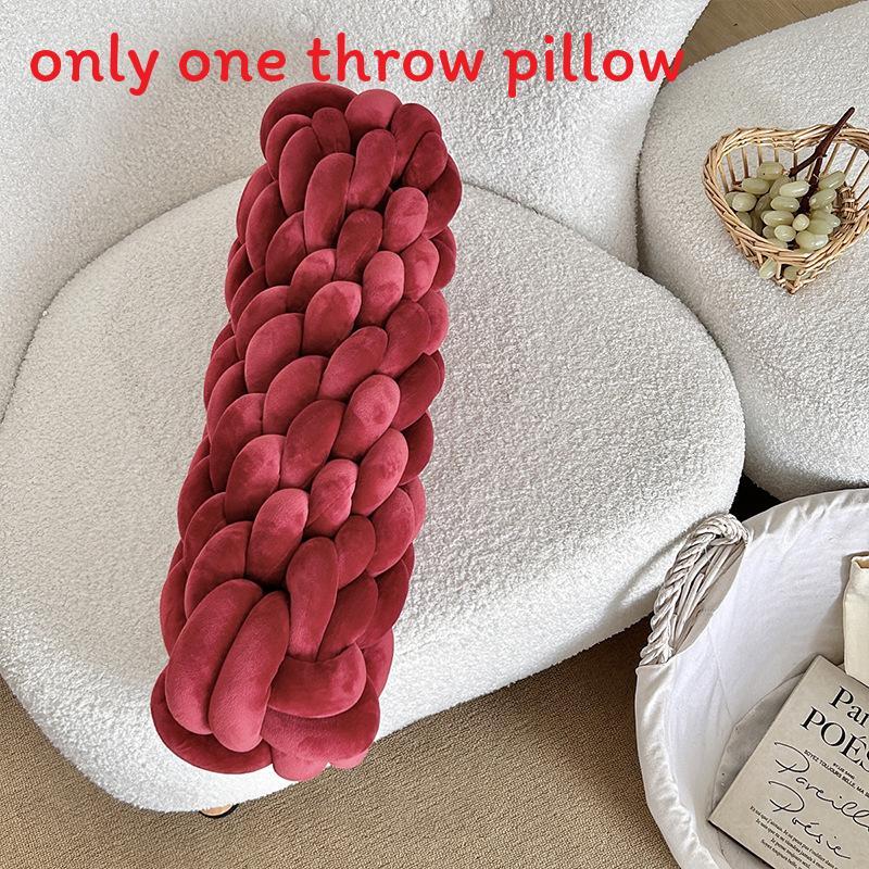 Диванная подушка modern linen weaving с наполнителем из пп хлопка для спальни и дивана красная